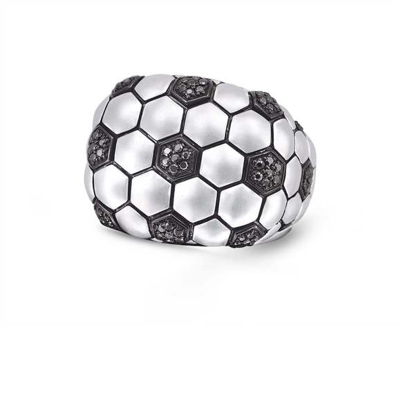 Monary | Jewelry | Kick Goal Soccer Black Rhodium Plated Sterling ...